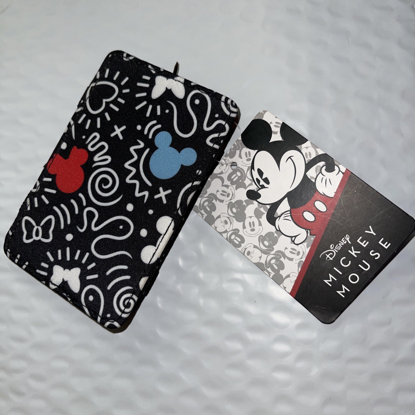 NWT Disney Mickey Mouse ID Card Holder Mini Wallet Black NEW | eBay