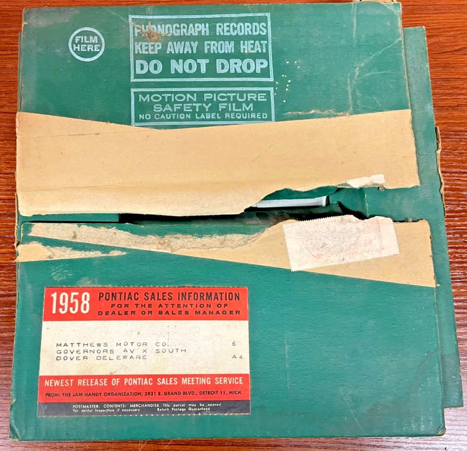 NOS 1958 Pontiac dealer salesman advice materials, record, film strip ...