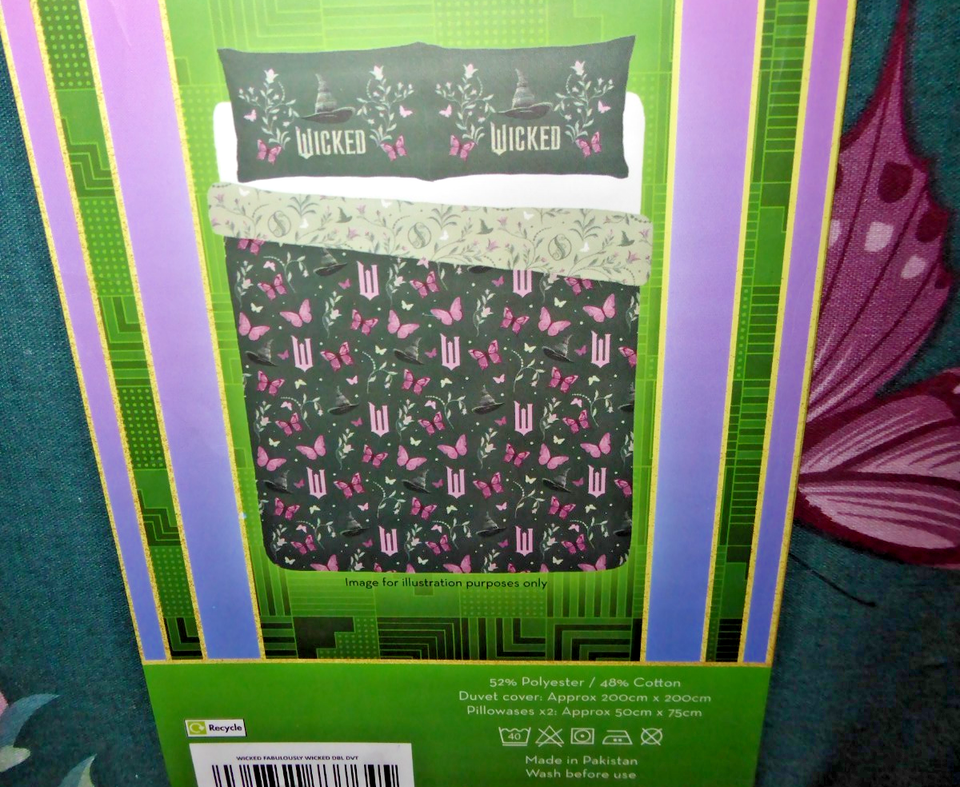 WICKED FABULOUSLY WICKED ELPHABA Reversible Duvet Cover Set Bedding ...