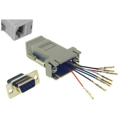 Lot100 DB9pin Female~RJ45 Jack Modular Adapter 8P8C for Network ...