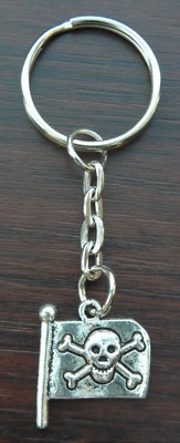 Jolly Roger Flag Key Ring Pirate Skull & Crossbones Keyring | eBay