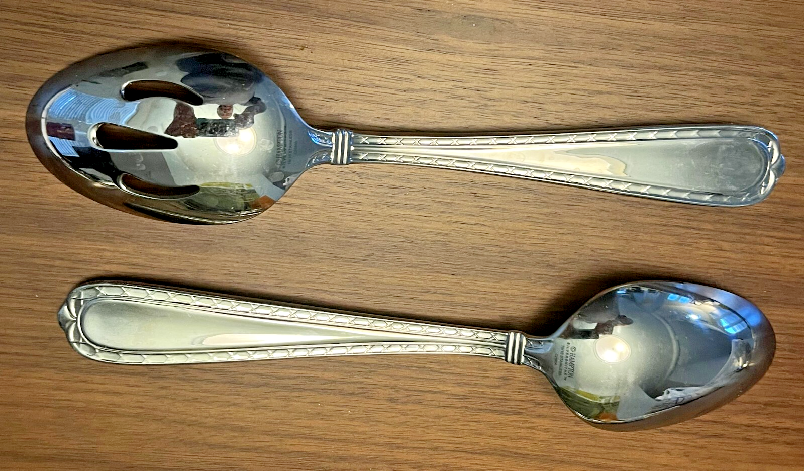 Hampton Silversmith NOBILITY Stainless Set of 2 Serving Spoons 1 ...