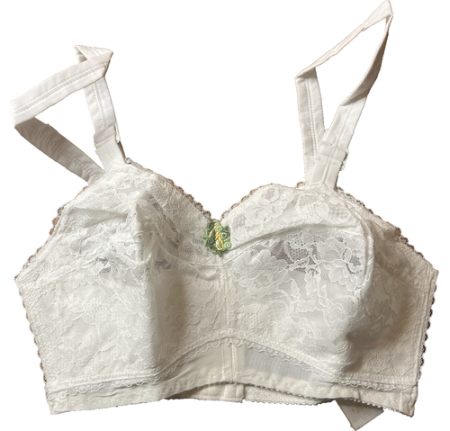 Women's Bra White Lace Vintage Cone Bullet Embroidery F 526 28E 1950/ ...