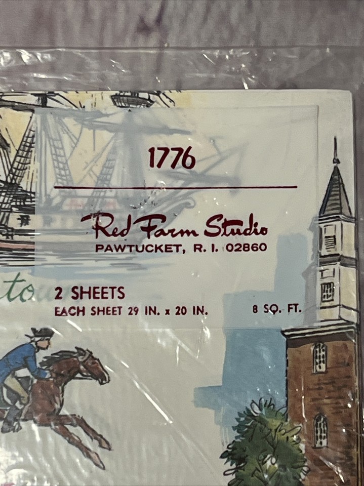 •VINTAGE• Red Farm Studios 1776 Americana Wrapping Paper, 4th Of July ...
