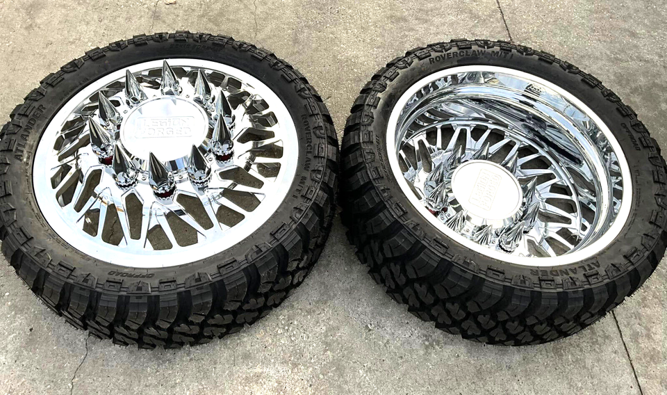 24” LEGION FORGED WHEELS RIMS FOR DUALLY TRUCKS W/35125024 Tire caps ...