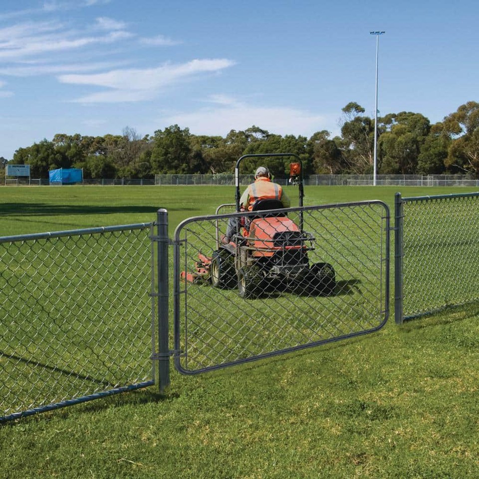 Expandable Chain Link 6 ft. W x 4 ft. H Galvanized Steel Fence Gate Kit ...
