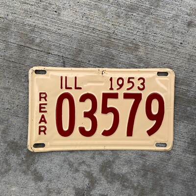 1953 Illinois Livery License Plate 03579 Taxi O 0 Auto Car Garage Decor ...