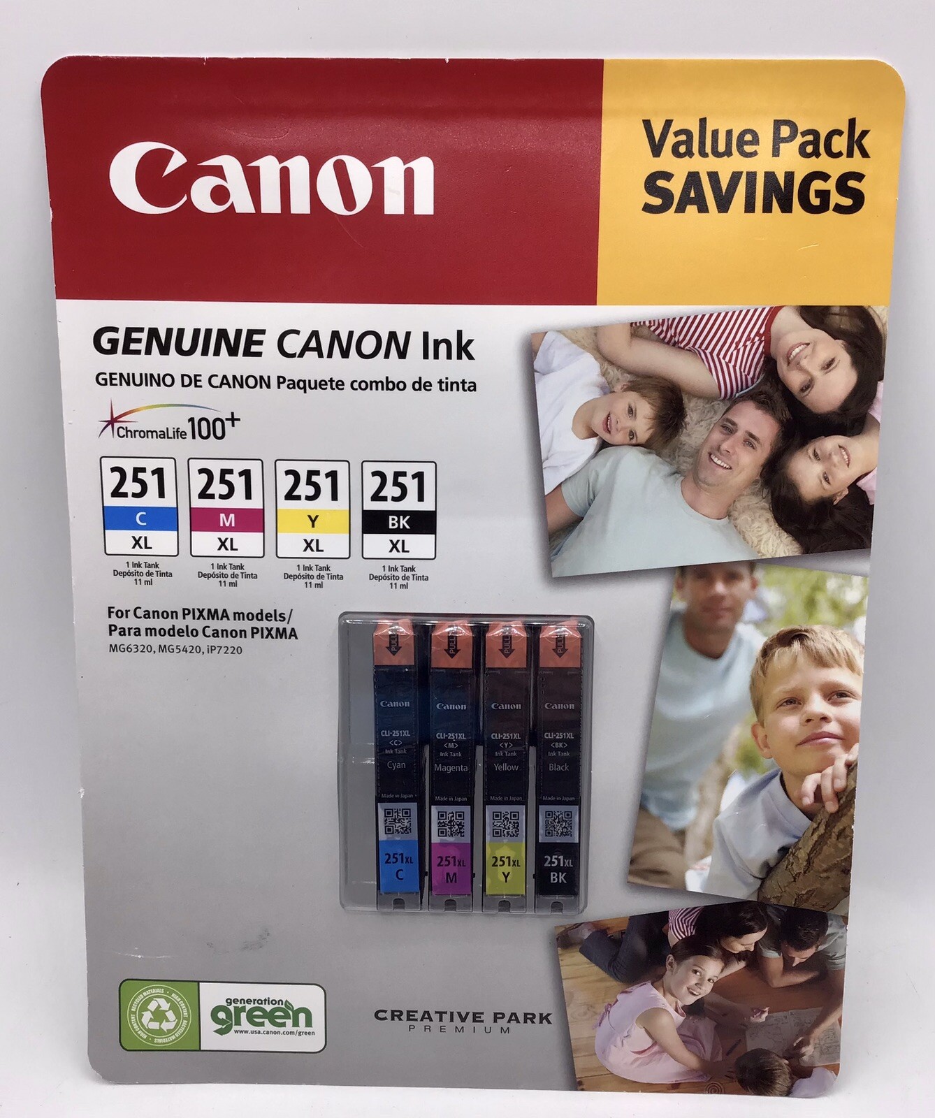 Genuine Canon 251 Cyan Magenta Yellow Ink Cartridges Missing Black for ...