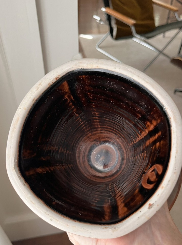 Vintage Mid Century Studio Pottery Footed Vase Vessel Ikebana Signed BH | eBay