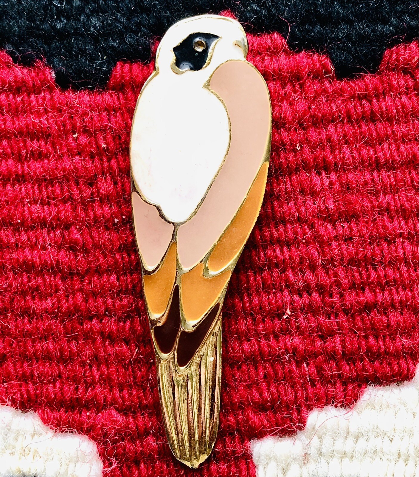 Vintage Enamel Hawk Kestrel Brooch Pin Figural Animal Nature Hunting ...