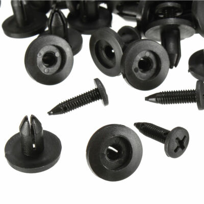 120 x 6mm Hole Dia Plastic Panel Trim Push Pin Clips Car Bumper Door ...