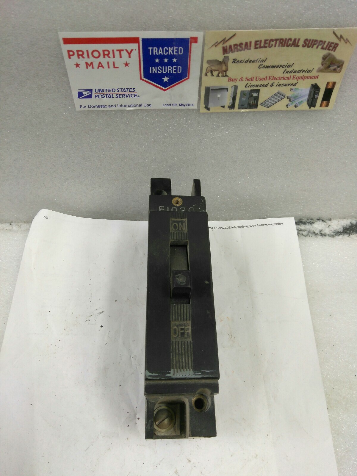Westinghouse E1020 , E7819, 20A, 1 Pole , 120VA/125VD Circuit Breaker ...