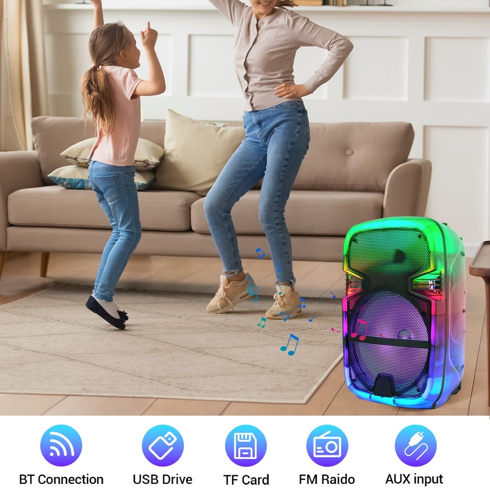 Portable Bluetooth Speaker 12" 15" SubWoofer Deep Bass Party Sound ...