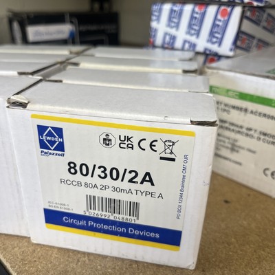 Lewden RCD BS EN 61008-1 DP 80A 30mA Type A RCCB | eBay UK