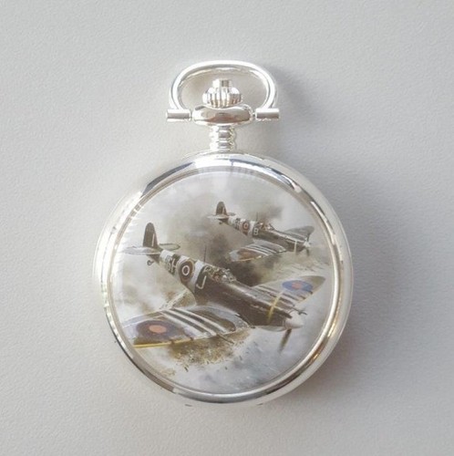 Aces of the Air D-Day Spitfires Silver Plated Pocket Watch (AOA-101) in ...