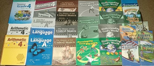 Lot of Abeka 4th Grade Books Teacher Arithmetic Reader Language Science ...