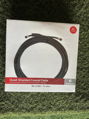 RADIO SHACK QUAD-SHIELDED COAXIAL CABLE:NIB 25' RG-6/QS 75-ohm | eBay