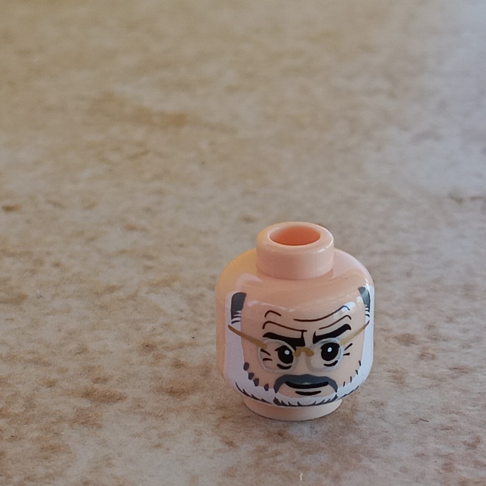LEGO Dad Head Light Beard Glasses Grandpa Professor Dr Connery 007 ...