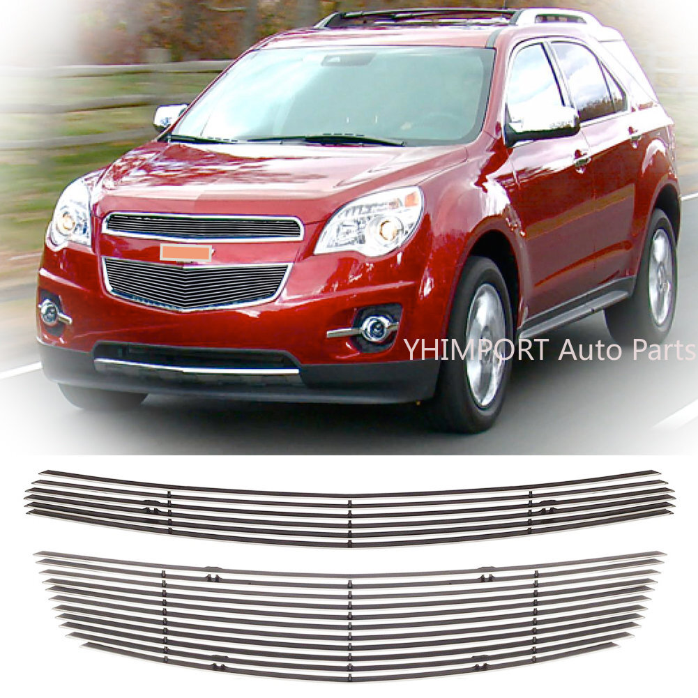 Main Upper Billet Grille Chrome Grill Insert Combo Fits 2010 2015 Chevy Equinox
