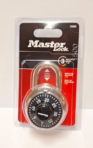 Master Lock Combination Padlock - 1500D - Gym - Locker - Bike - 3/4 ...