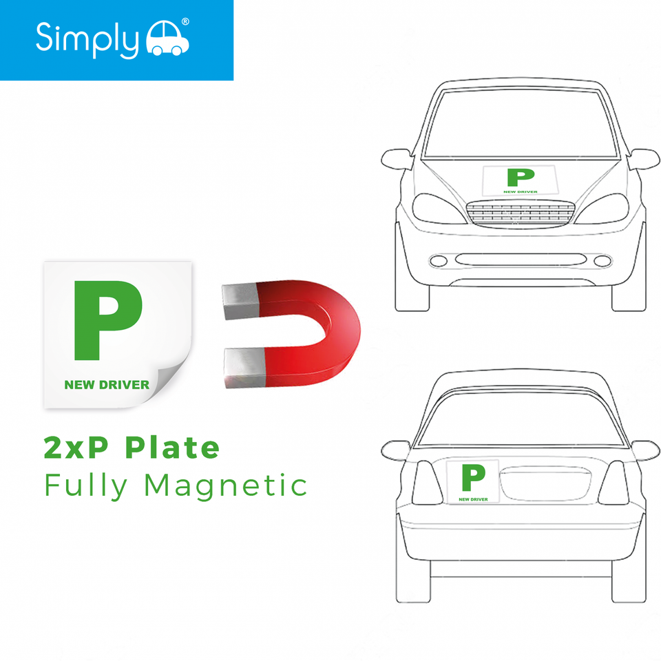 2xSimply Fully Magnetic P Plates Strong Car Learner New Driver Just ...