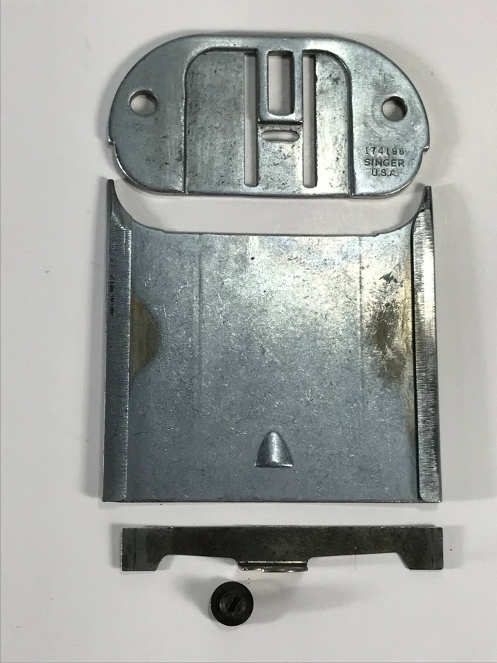 Vintage Singer 714 Sewing Machine Needle Throat Slide Plates Spring ...