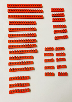 LEGO Technic Brick 1x16 1x10 1x12 1x8 1x6 1x4 Red Beam Technic Spares ...