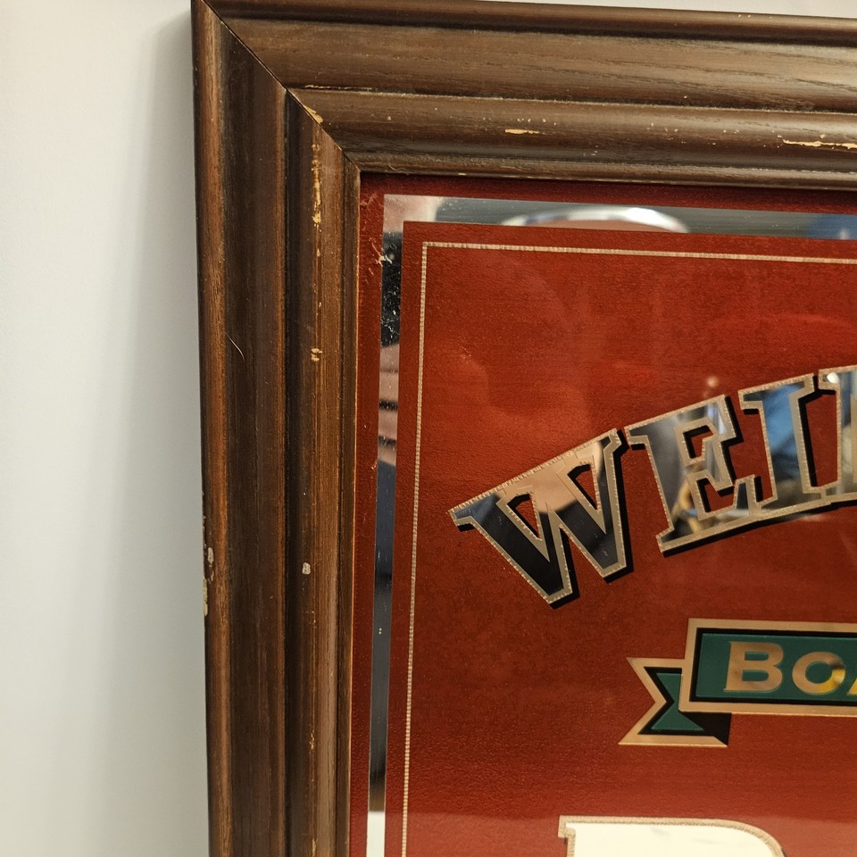Vintage Weinhard’s Blue Boar Red Lager Beer Mirror Sign Handing Man ...