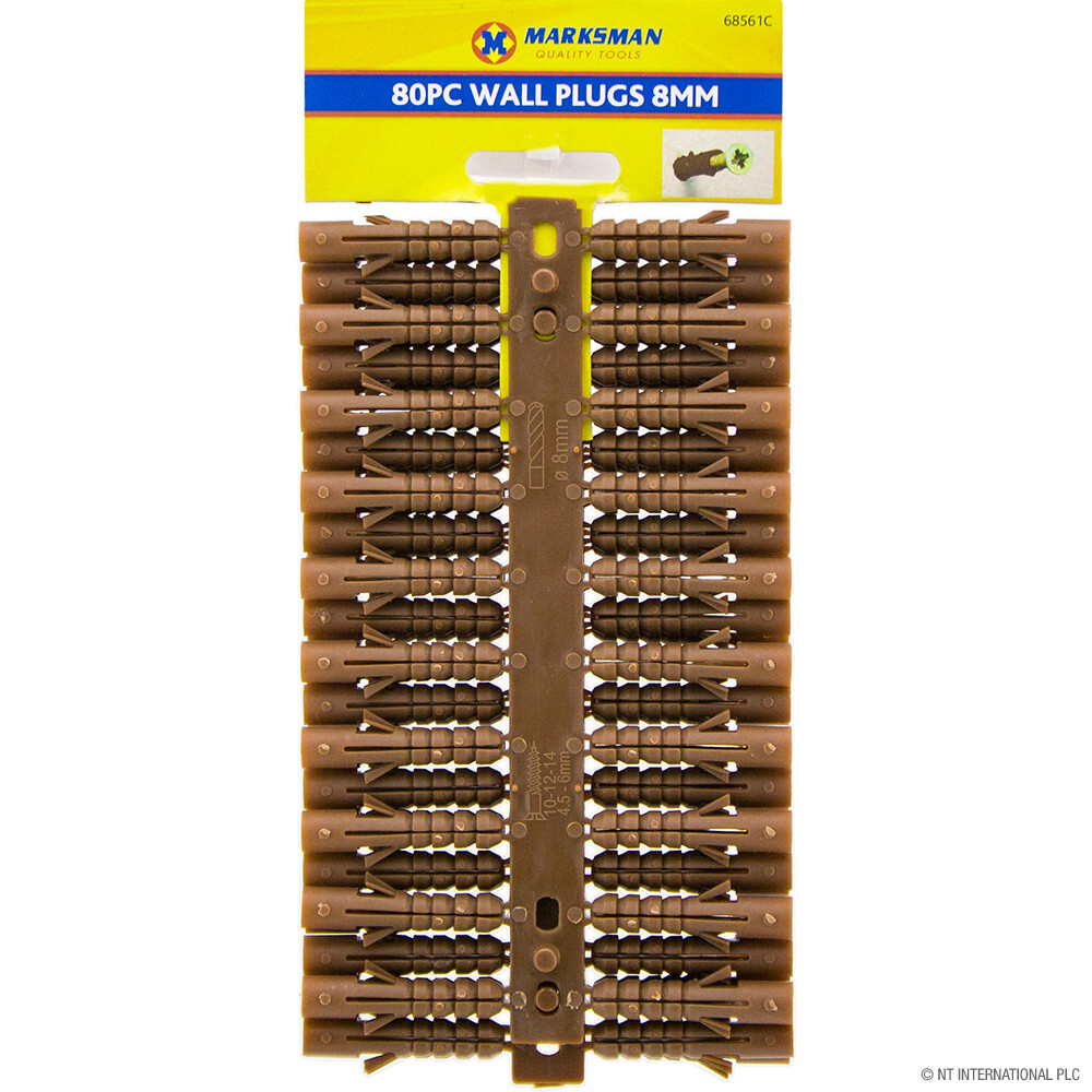 80x Wall Plugs Raw Fixings Screws Concrete Brick Stone Expansion Plug ...