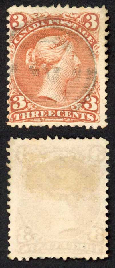 Canada SG49 3c Red-brown Thin transparent paper Fresh Colour Cat 40 ...