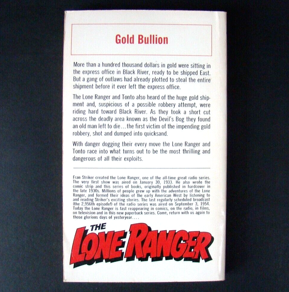 The Lone Ranger #3 The Gold Robbery By Fran Striker 1978 Pinnacle Rare ...