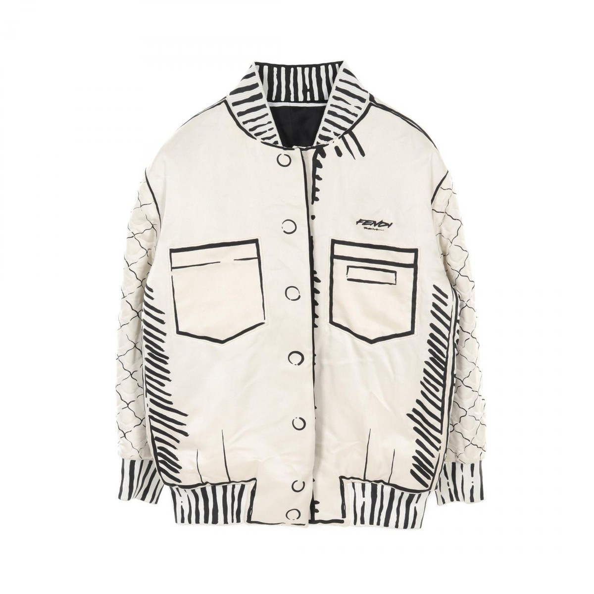 FENDI FENDI Joshua Vides Blouson Jacket FJ7107 silk White FENDI FENDI Joshua Vides Blouson Jacket FJ7107 silk White