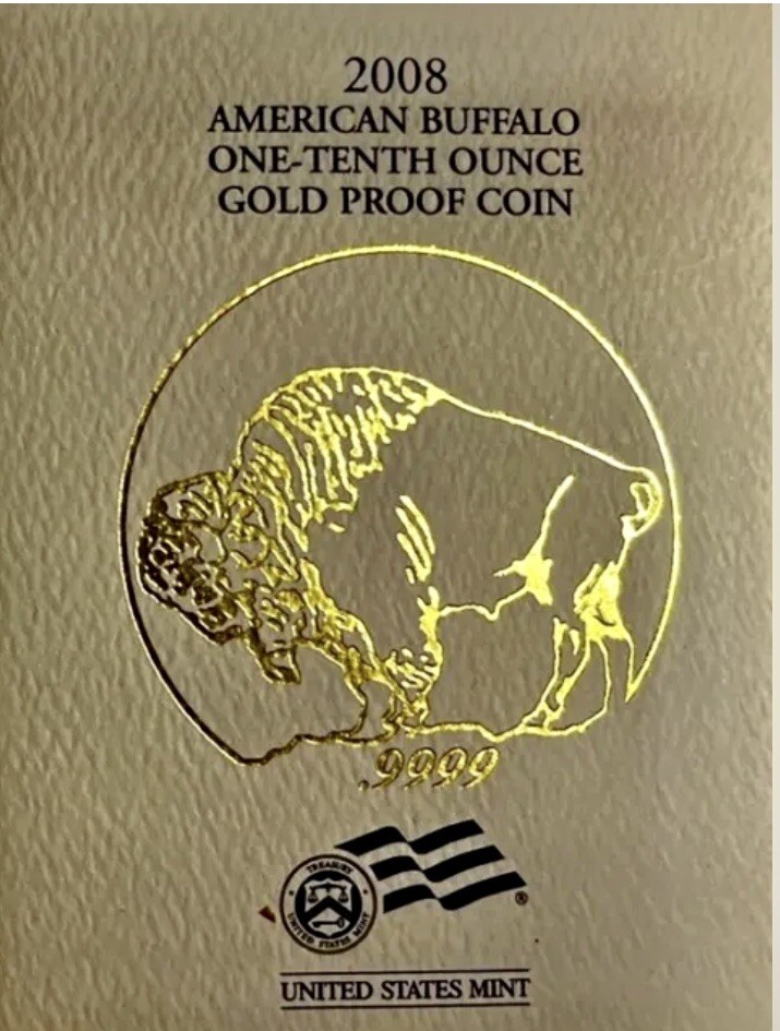 2008 W $5 AMERICAN GOLD BUFFALO RARE PROOF BOX/COA HARD TO FIND 24K ONE YR - ARM | eBay