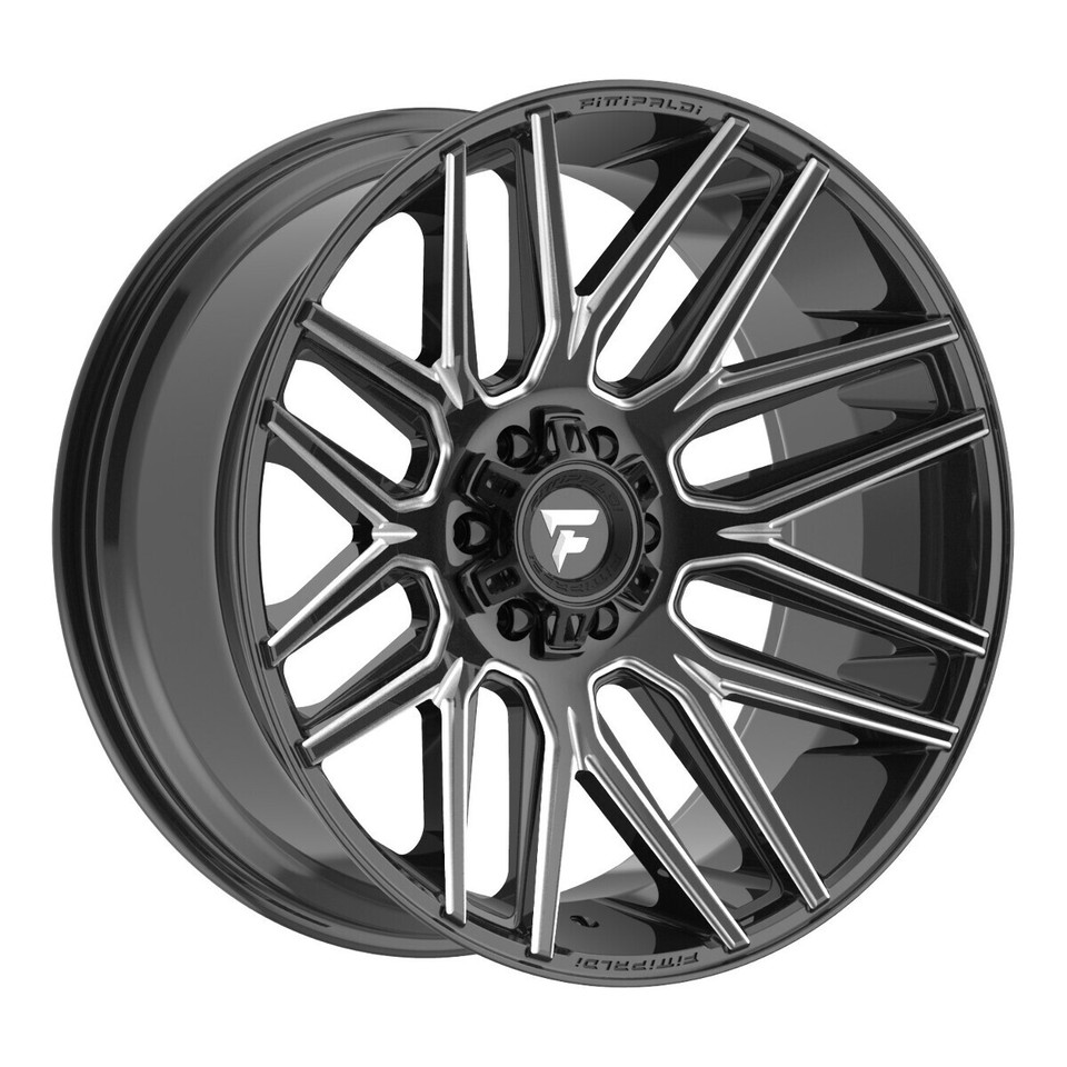 Set 4 20" Fittipaldi Wheels FA14BM 20x9 Gloss Black Milled 8x180 18mm ...