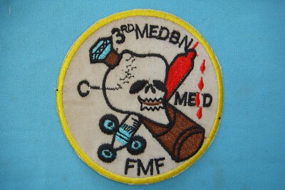 VIETNAM WAR PATCH, US 3rd MEDICAL BATTALION ( FMF ) FLEET MARINE FORCE ...