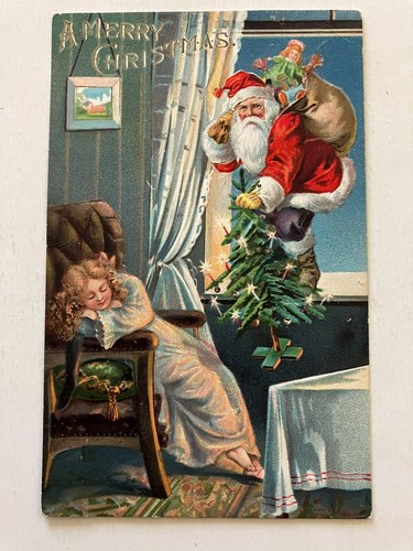 Antique Embossed Christmas Post Card Merry Christmas UnPosted Divided | eBay