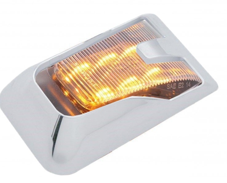 Volvo 6 LED Side Marker Lamp Amber/Clear Lens with Chrome Bezel ...
