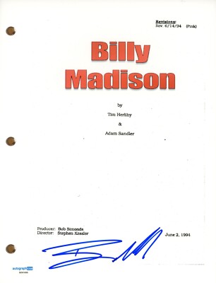 Bradley Whitford "Billy Madison" Signed Autograph Movie Script Screenplay ACOA | eBay