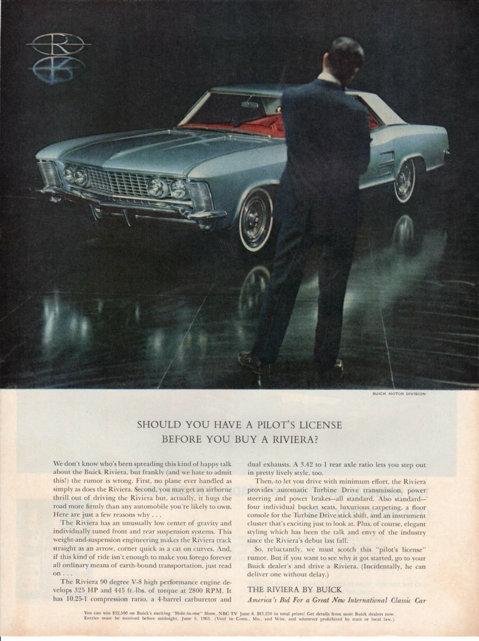 Vintage Print advertisement ad Car BUICK 1963 Riviera Should have Pilot ...