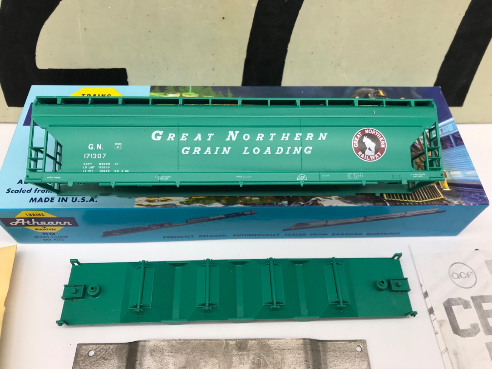Athearn Ho Scale Great Northern 55' ACF Center Flow Hopper Unassembled ...