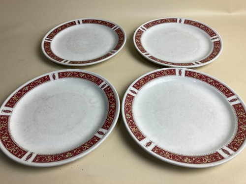 Royal Doulton Steelite Dinner Plate Set of 4 Red Trim 25cm Kitchen ...