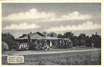 Bartow FL Florida Kester's Grove Fruit on Route 2 in 1942 Postcard Copy ...