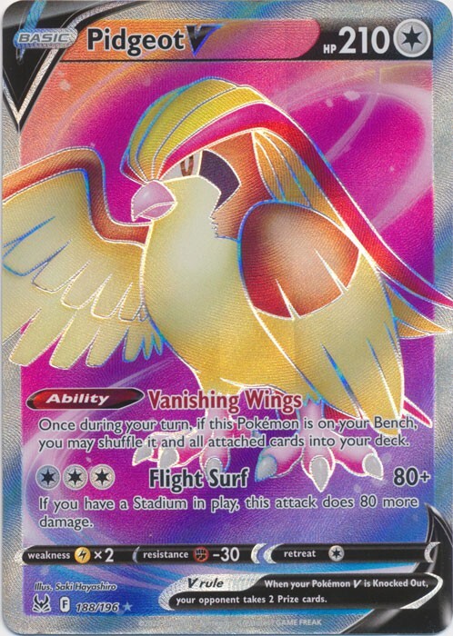Pidgeot V (Full Art) 188/196 Ultra Rare Lost Origin | eBay