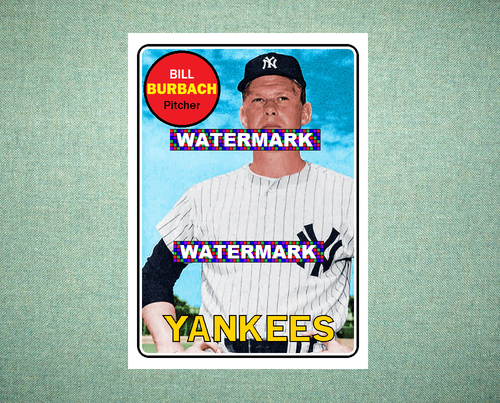 Bill Burbach New York Yankees 1969 Style Custom Baseball Art Card | eBay