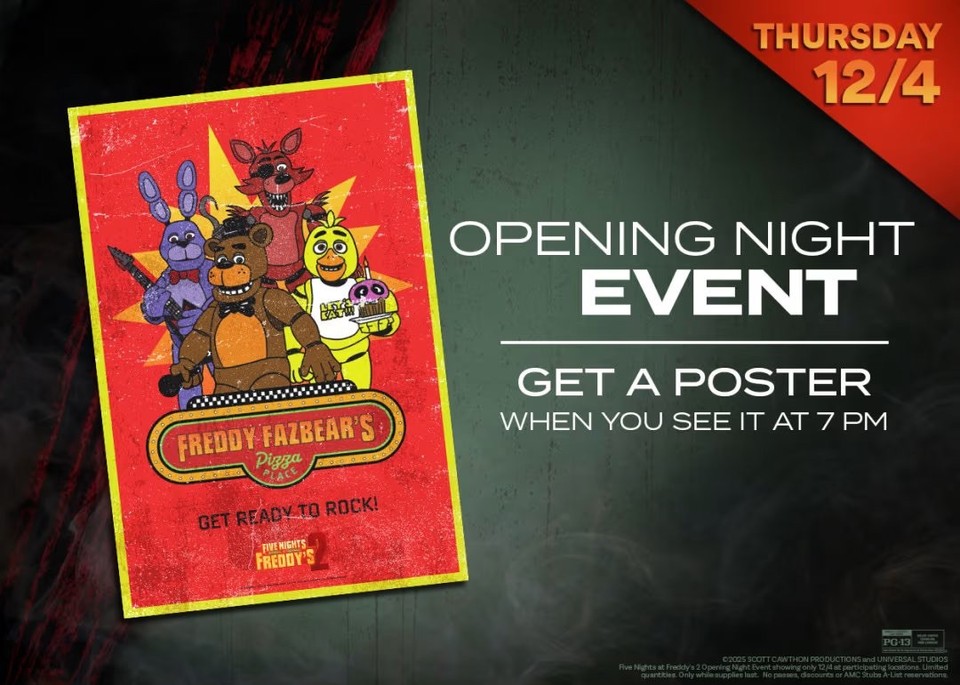 Five Nights at Freddy's 2 - FNAF 2 -AMC LIMITED EDITION PROMO POSTER ...