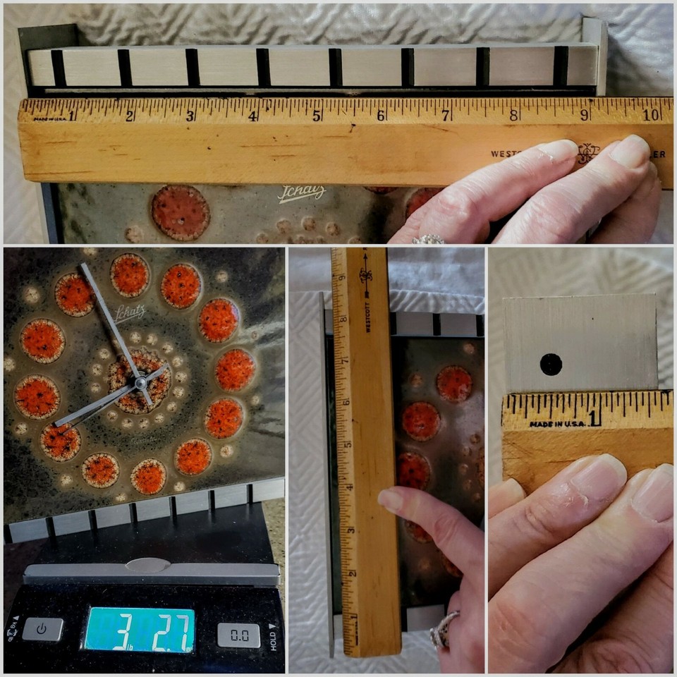 SCHATZ 1960s Elexacta CLOCK Wall~Shelf Retro MOD Ceramic & Aluminum MCM ...