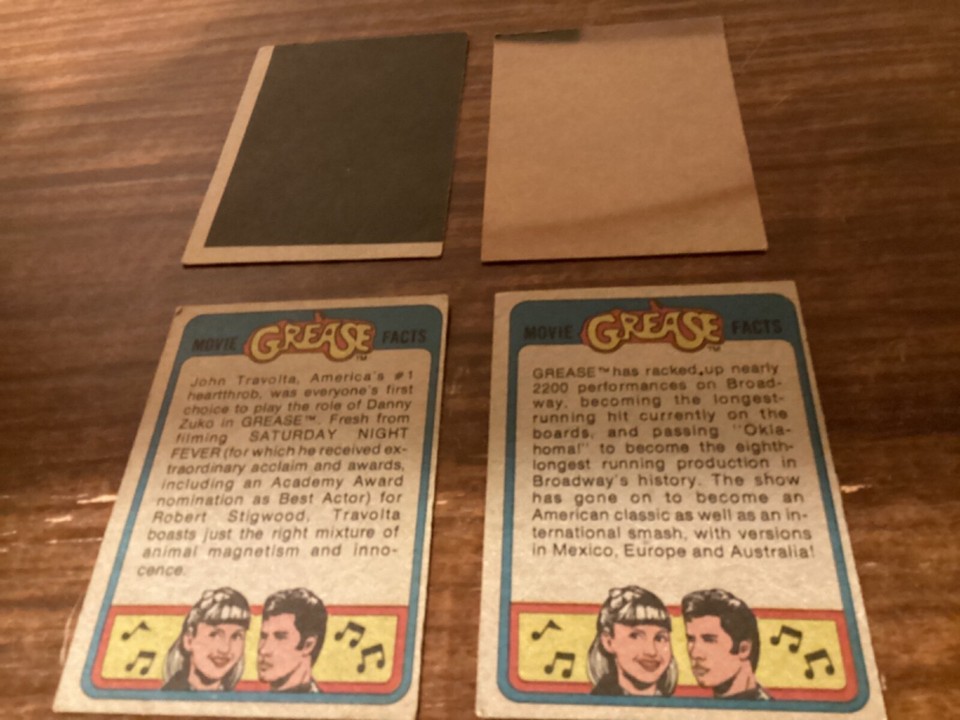 GREASE Trading Cards Singles, (4) | eBay