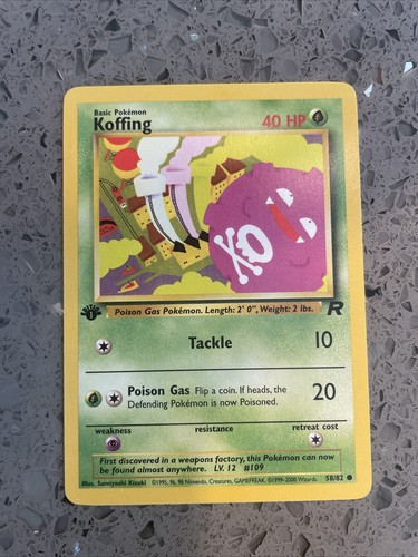 Koffing 1st Edition Pokemon Card Team Rocket 58/82 Near Mint NM | eBay