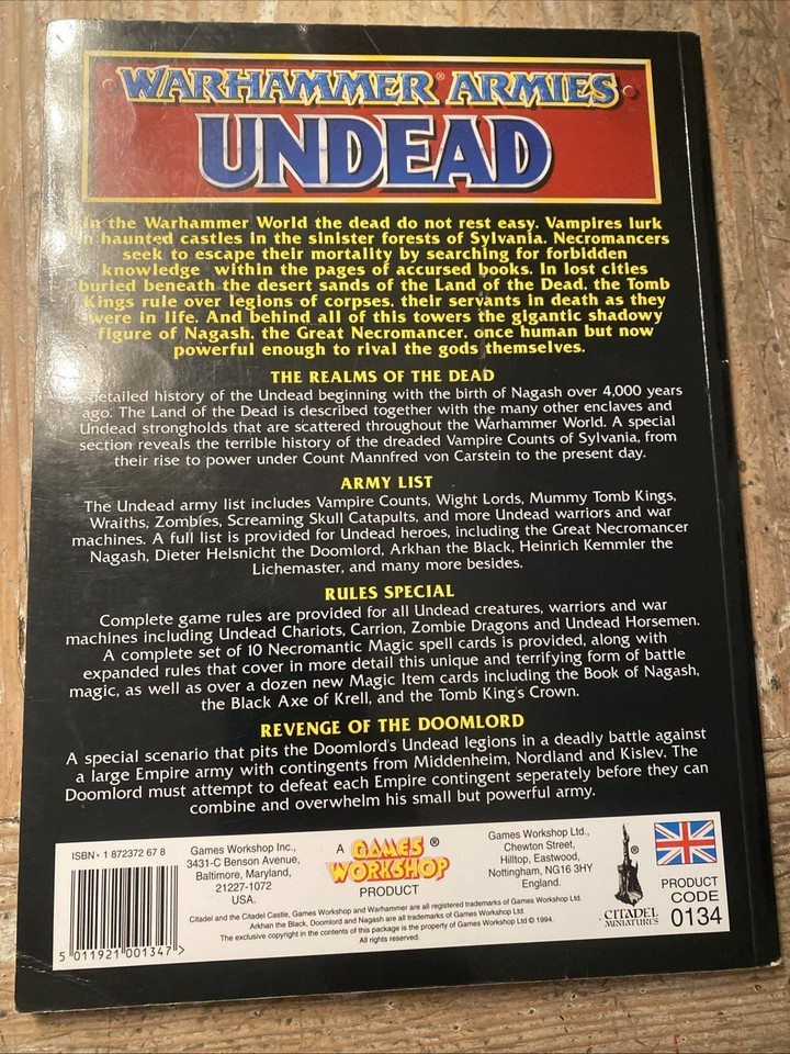 Warhammer Armies Undead supplement for Fantasy Battles by Games ...