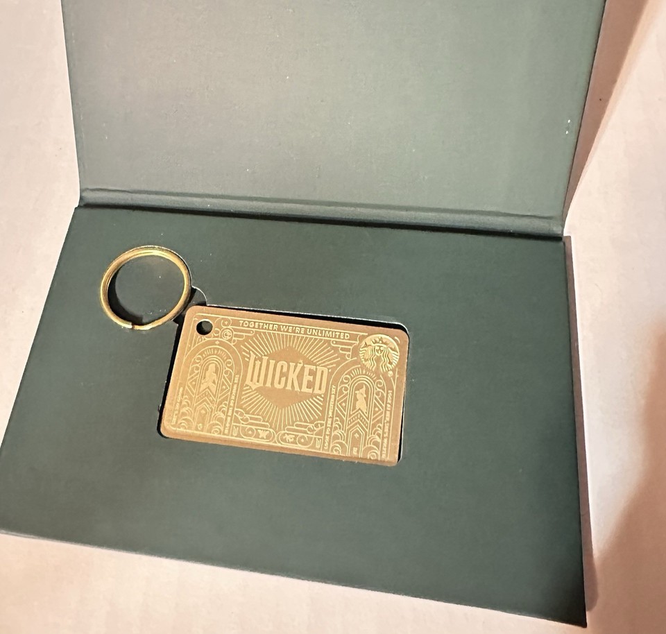 Limited Edition Starbucks Wicked Gold Metal Gift Card New Keychain 0 ...